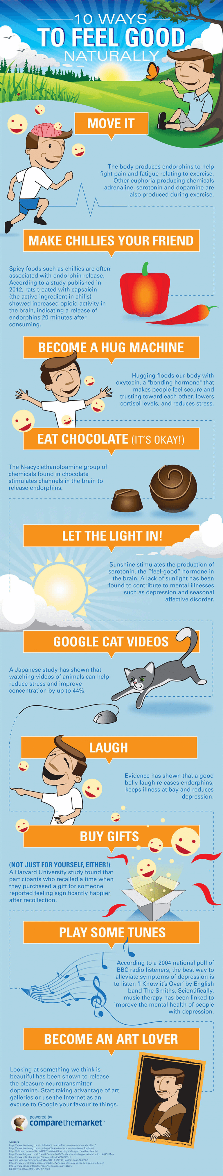 10 ways to feel good naturally – Compare The Market